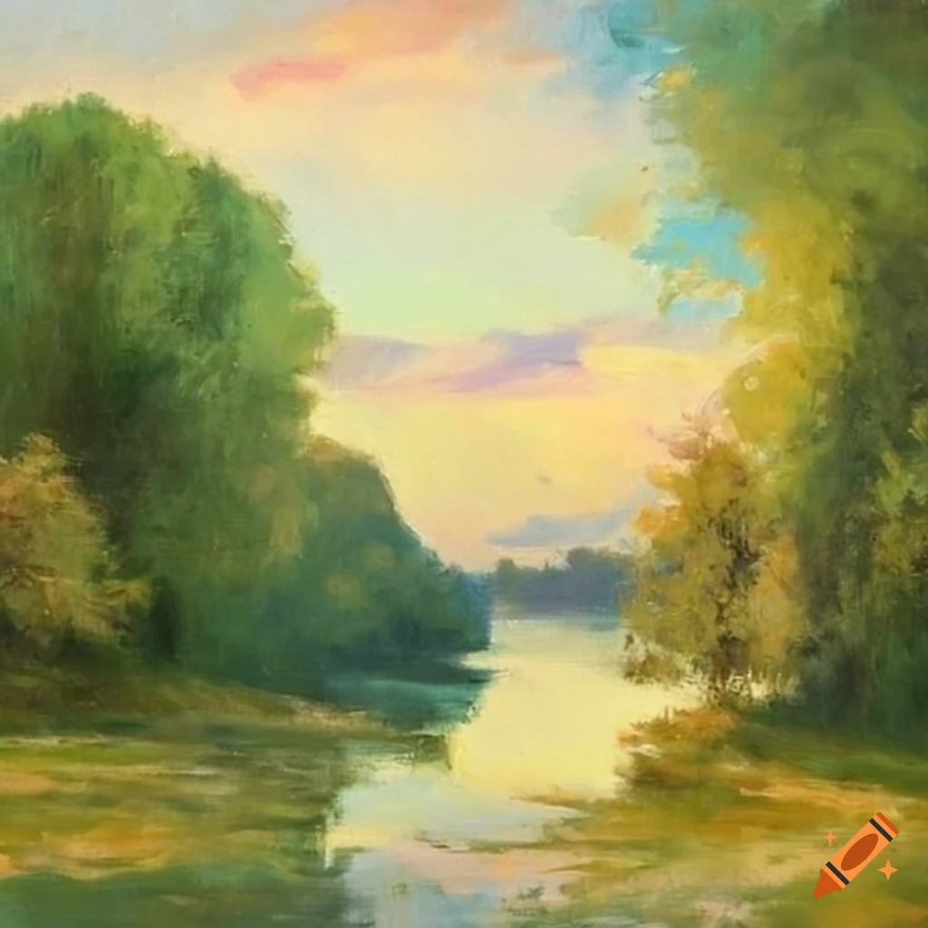 Dreamy summery classic french landscape painting on Craiyon