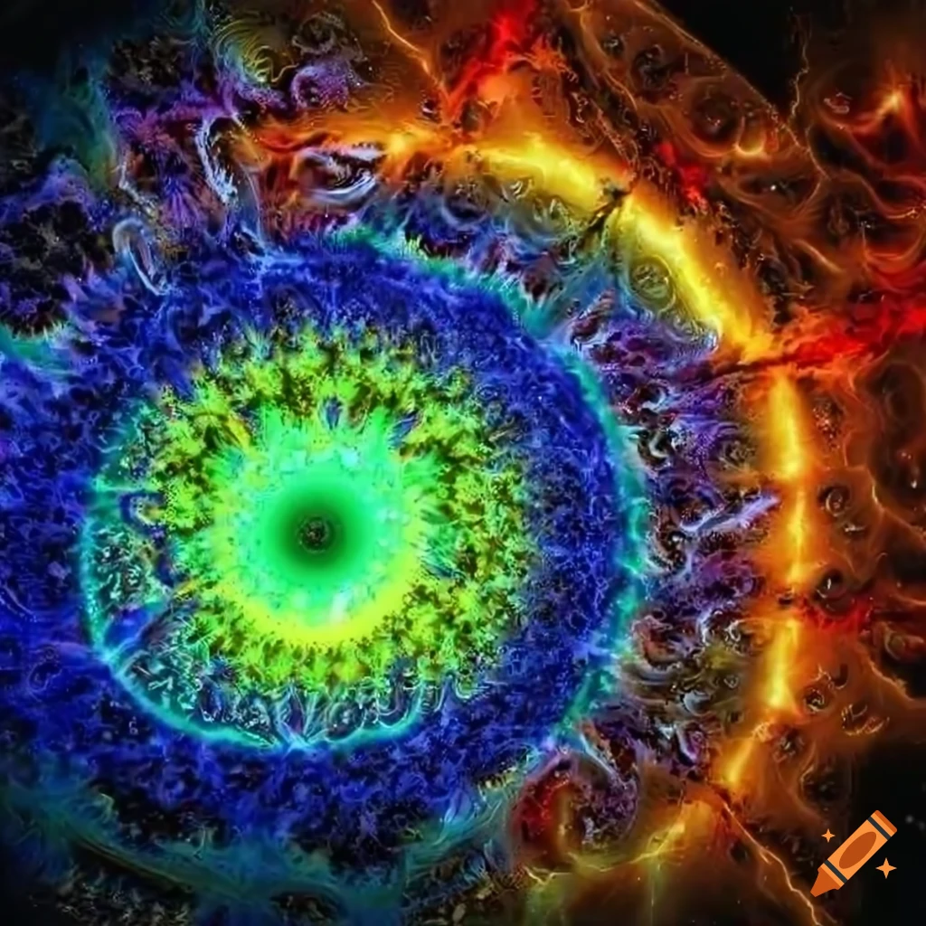 Abstract fractal art of colorful cosmic explosion on Craiyon