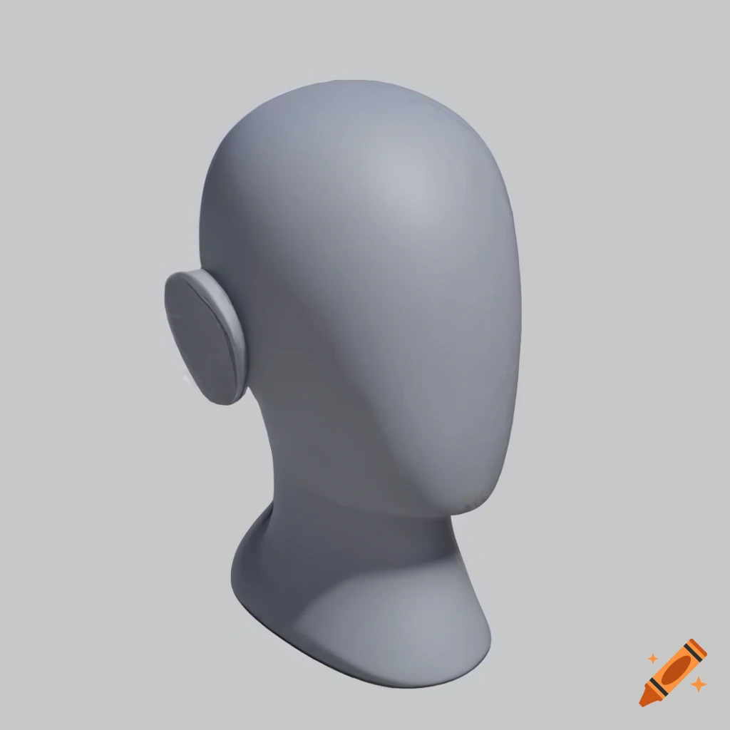 Head and torso standard mannequin model view from behind above as ...