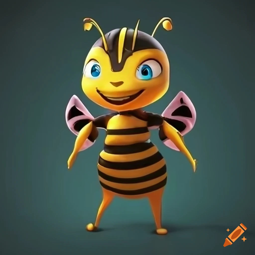 4k bee character on Craiyon