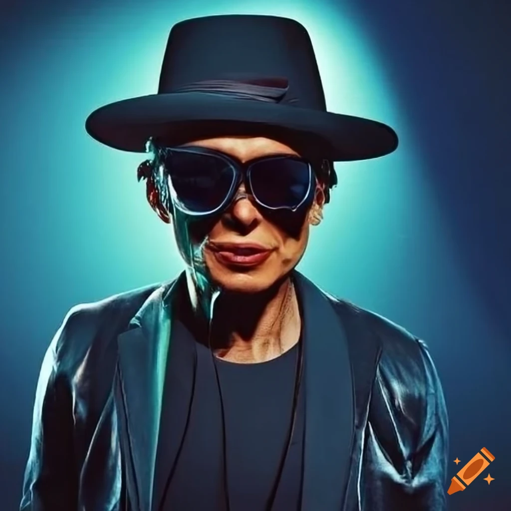 Musician shadmehr aghili wearing a hat and sunglasses on Craiyon