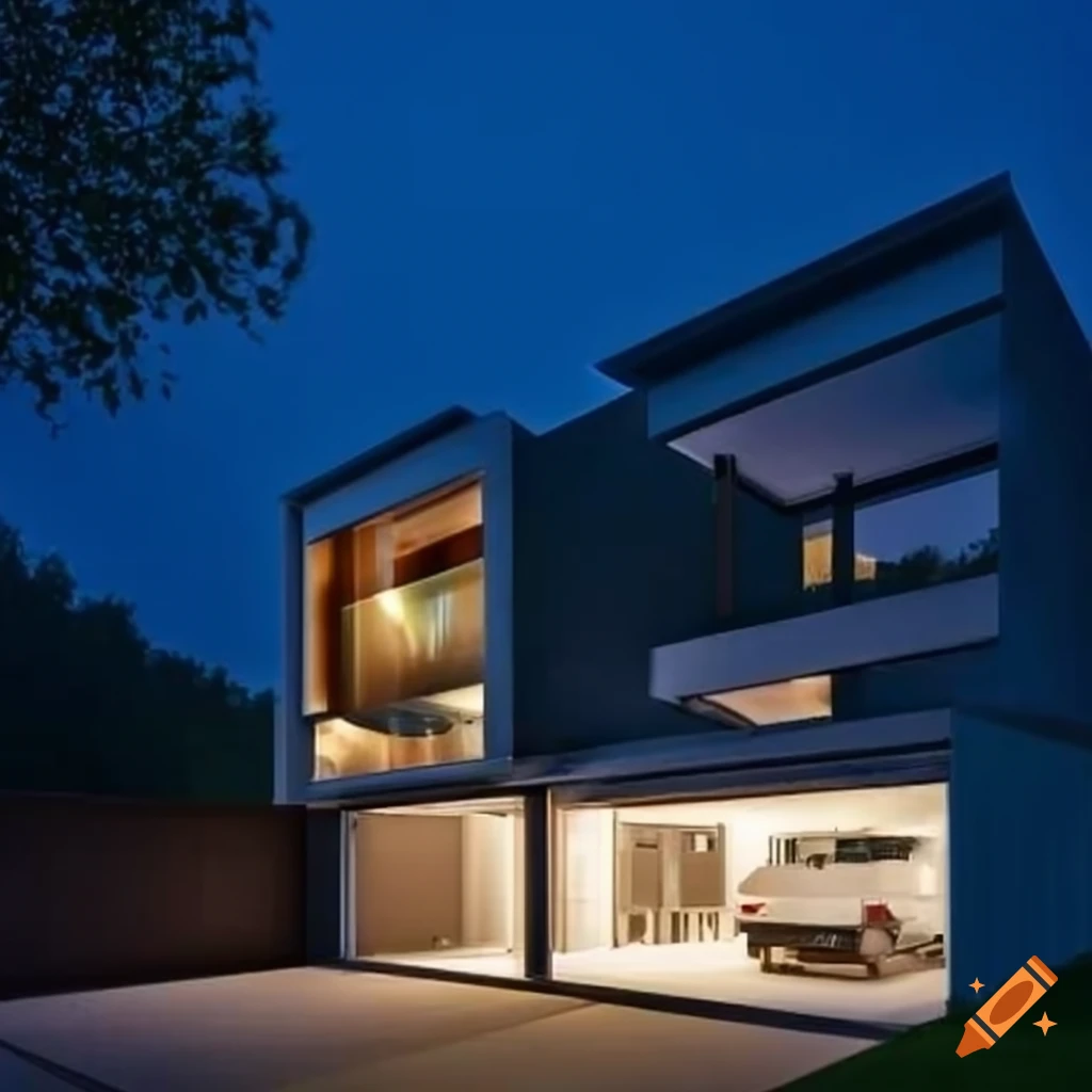 Modern box type house on Craiyon