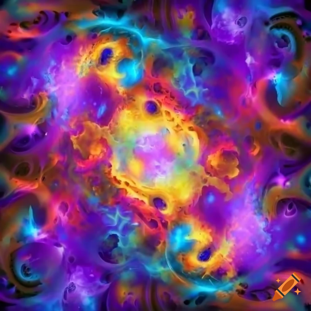 Abstract fractal art of colorful cosmic explosion on Craiyon