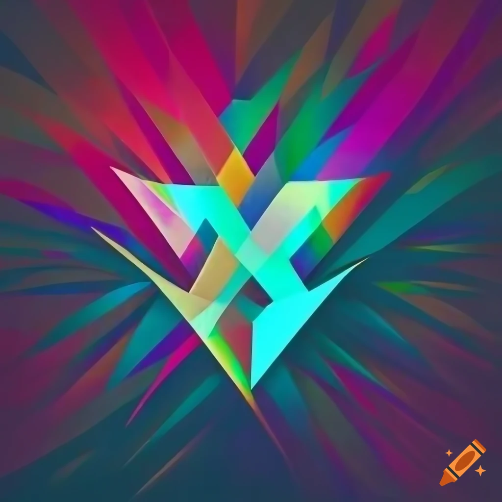 Prismatic sharp and edgy M logo with glowing lights for gamer brand ...