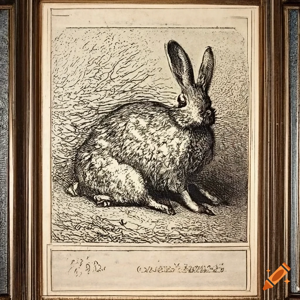 Gustave dore etching of a rabbit on Craiyon