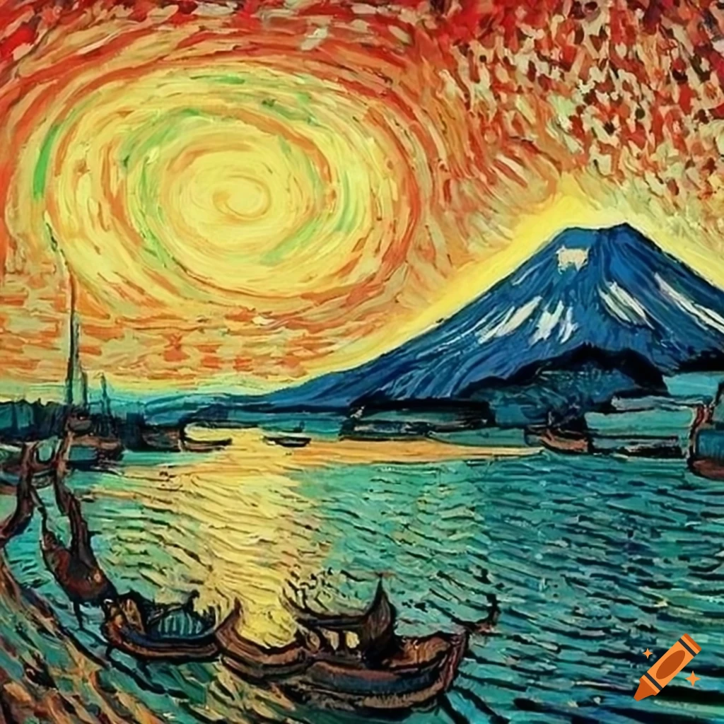 Mount fuji by vincent van gogh by n8ght