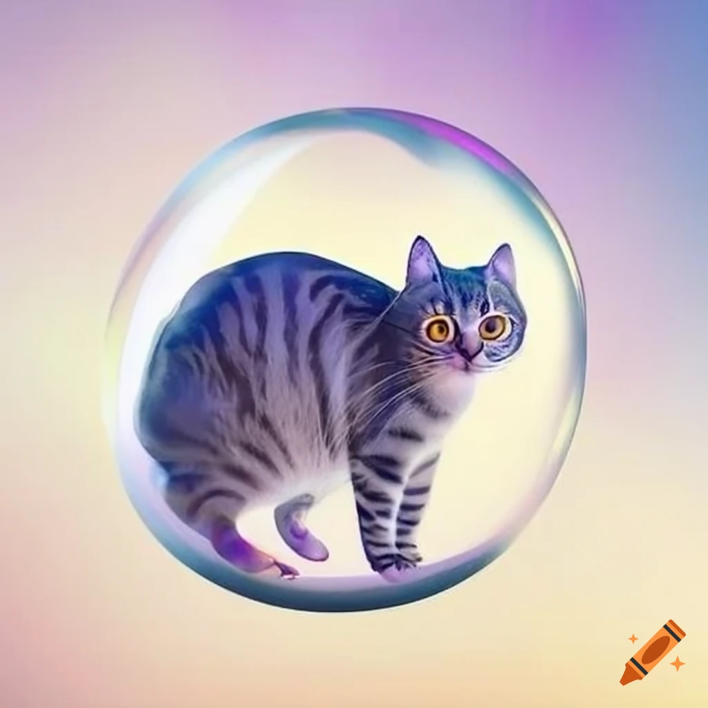 Cat in bubble on Craiyon