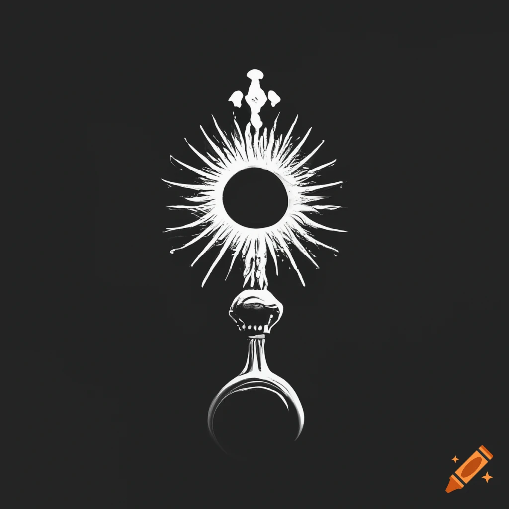 Minimalistic monstrance in black and white