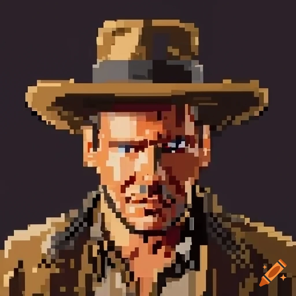 Indiana jones in pixelart