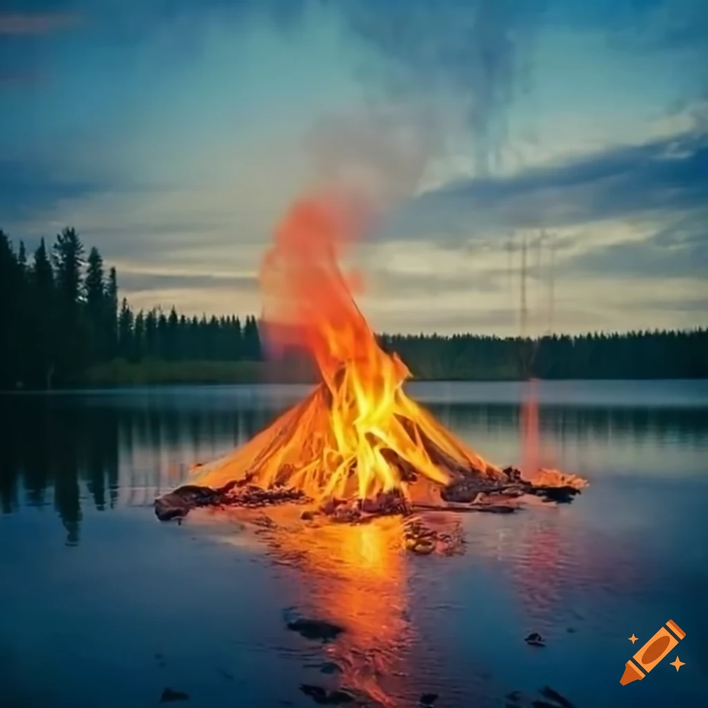A photo of finnish lake nature in midsummer with sunshine, rain and big ...