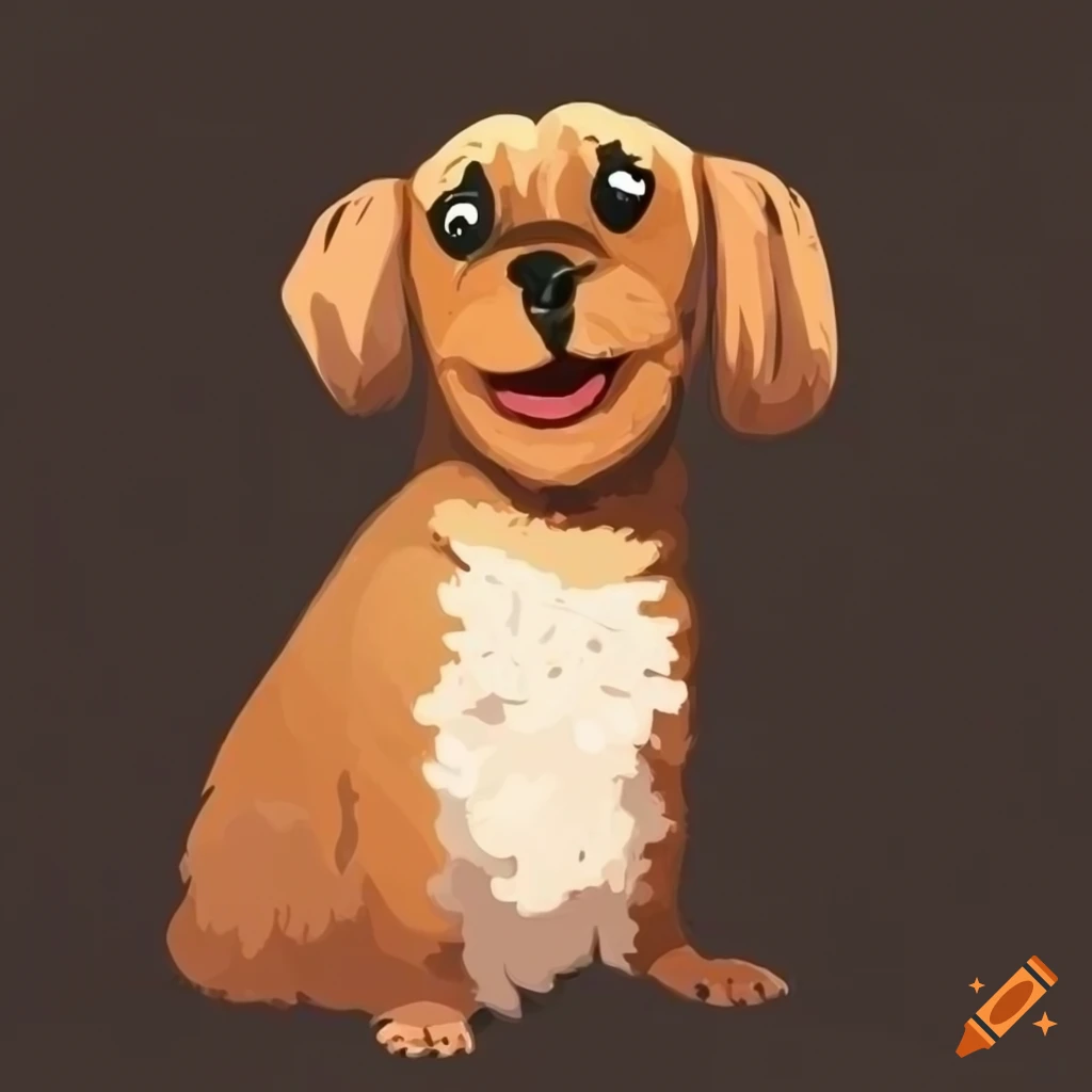 A curious dog ilustración on Craiyon