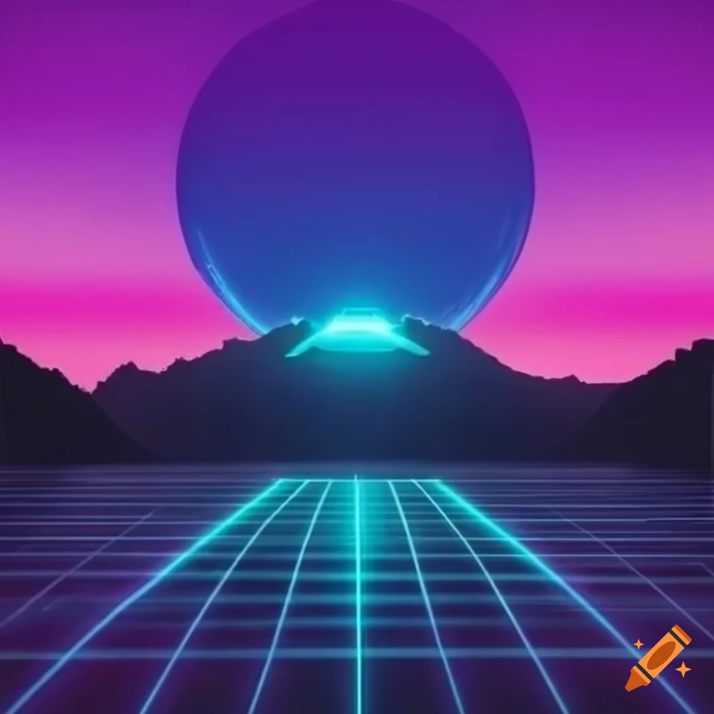 Synthwave, blue hue, high quality