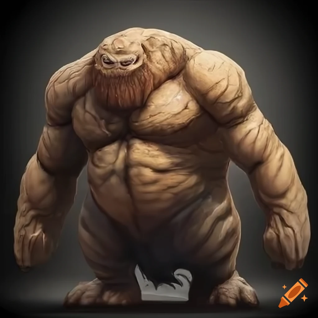A creature forged from stone and muscle. Its rough, stone-like skin ...