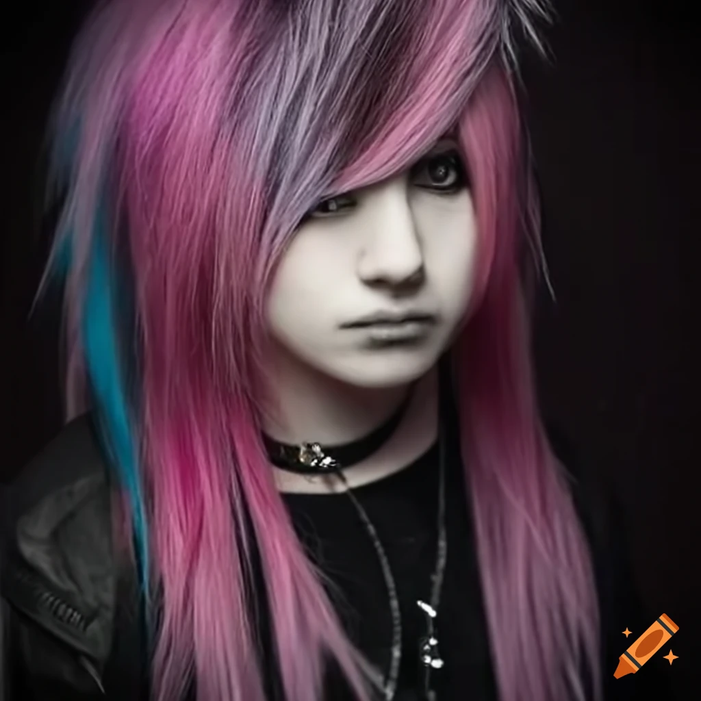 Doge with emo hair on Craiyon