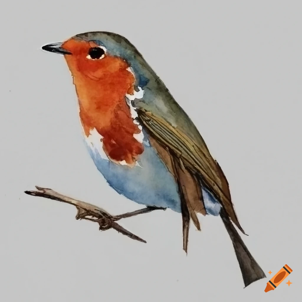 Watercolour robin
