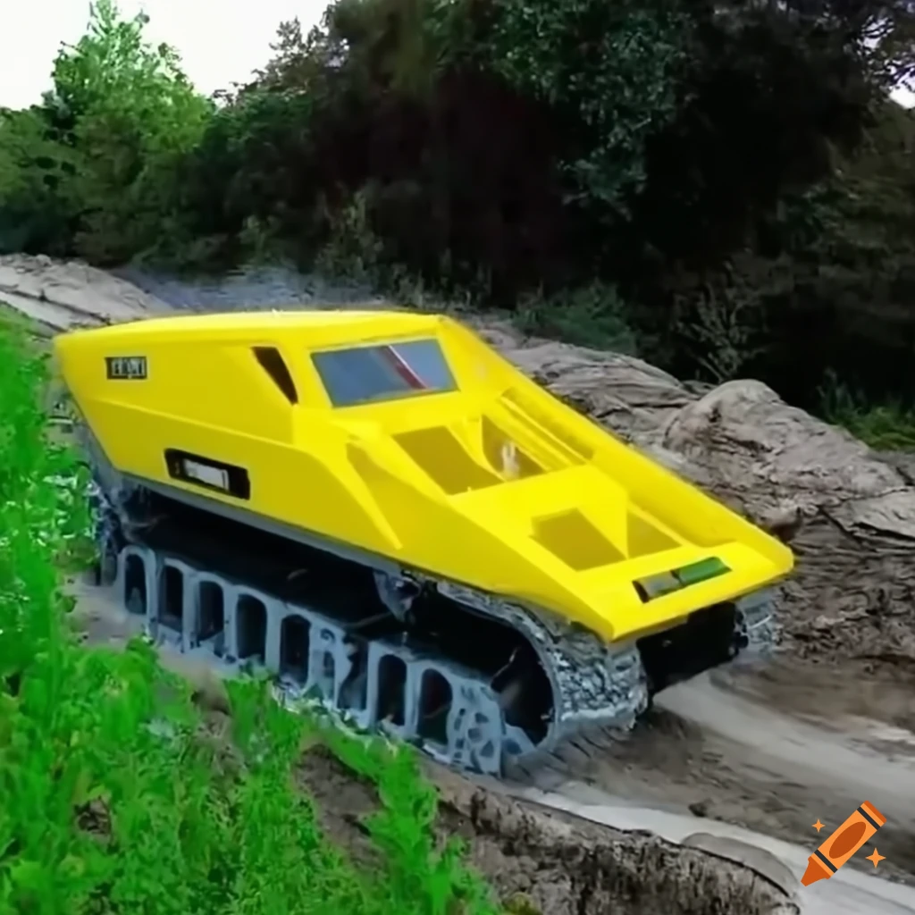 Vehicle with caterpillar tracks, tracked, all terrain, sci-fi on Craiyon