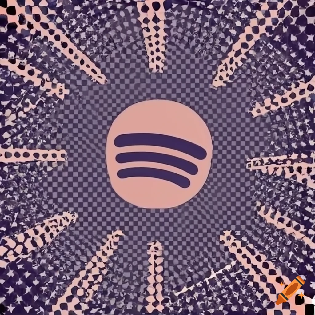 Spotify logo hovering over a retro-style crowd