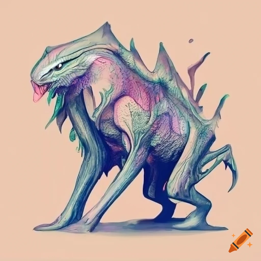 Abstract illustration of a mountain creature