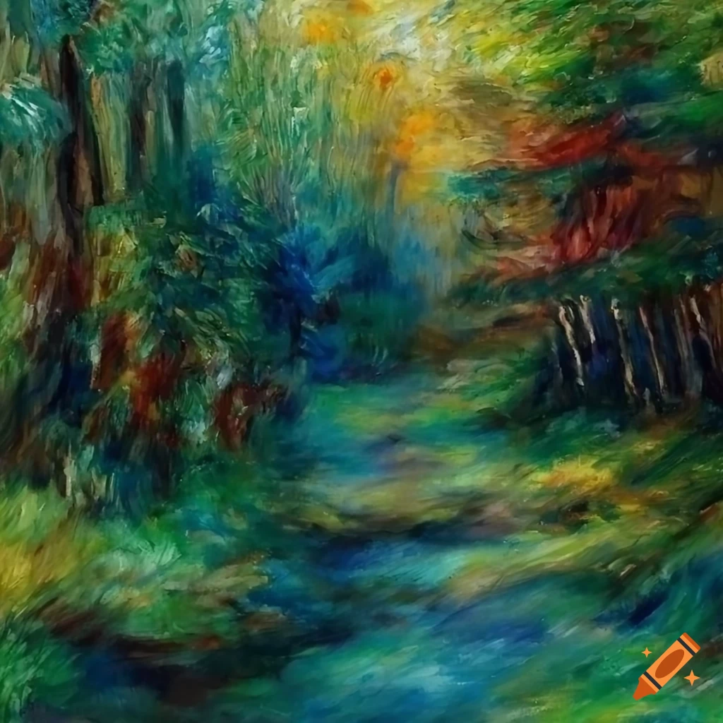 Forest in renoir style oilpainting