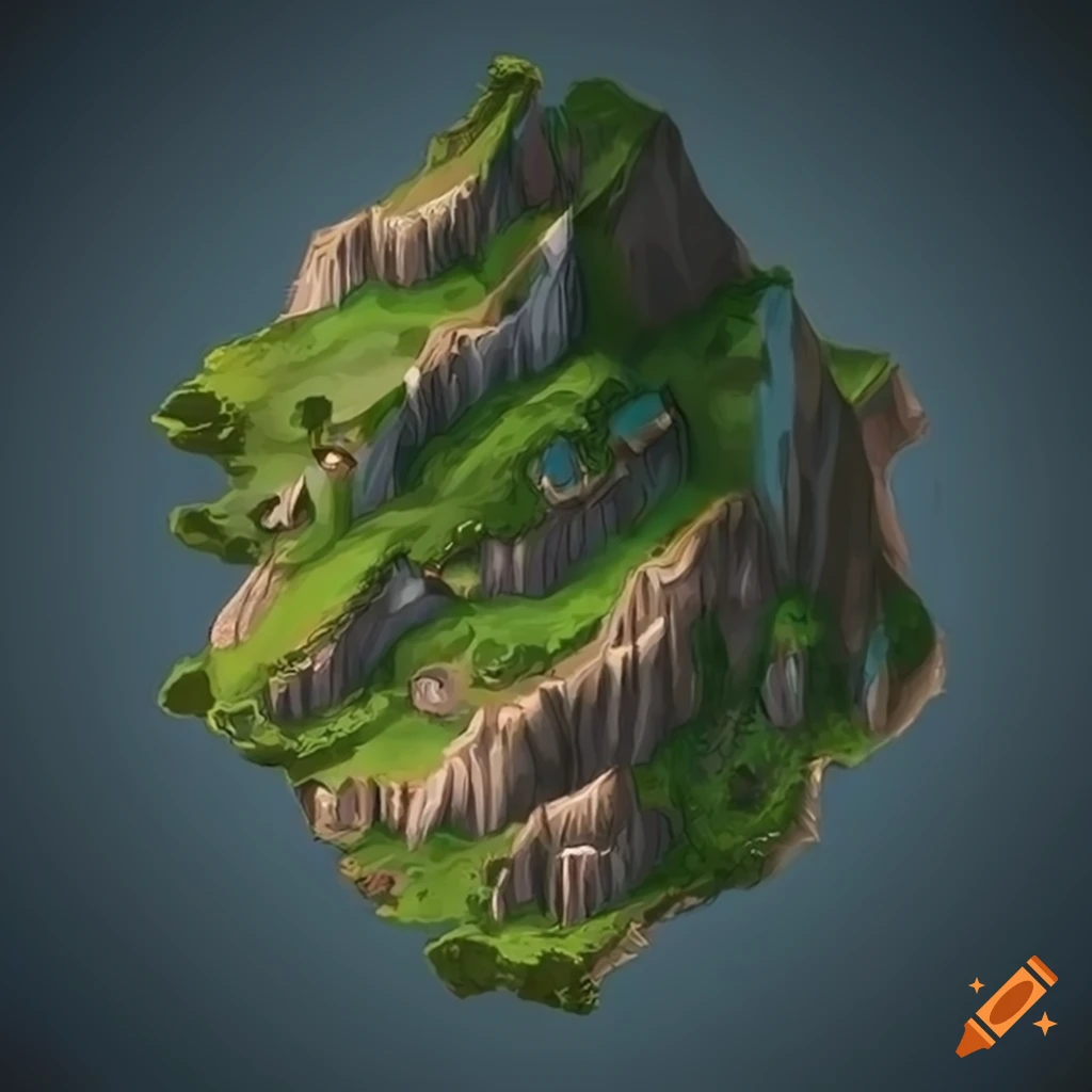 Fantasy map from above map aerial memorabilia top down view of a ...