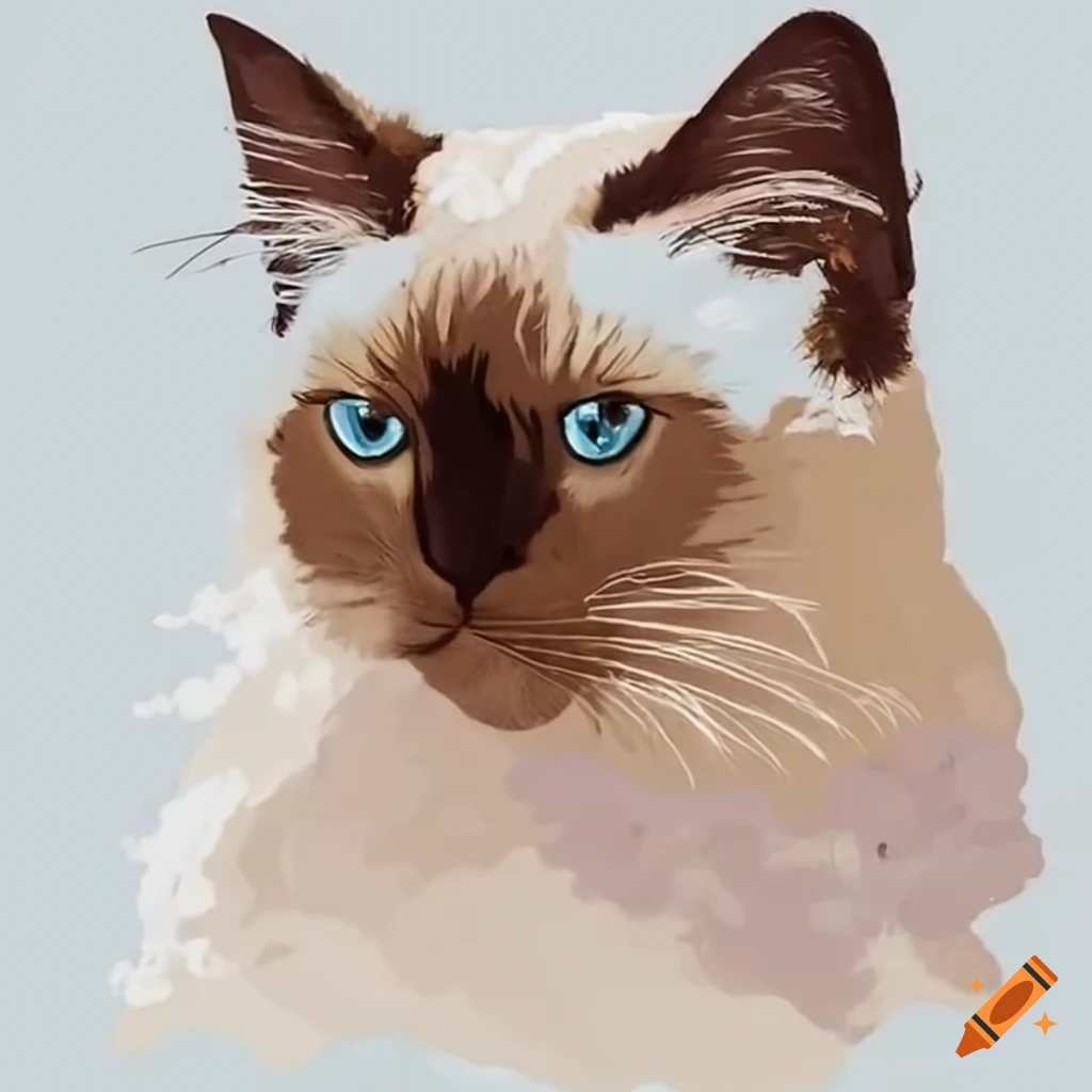 Himalayan Cat outside with snow on Craiyon