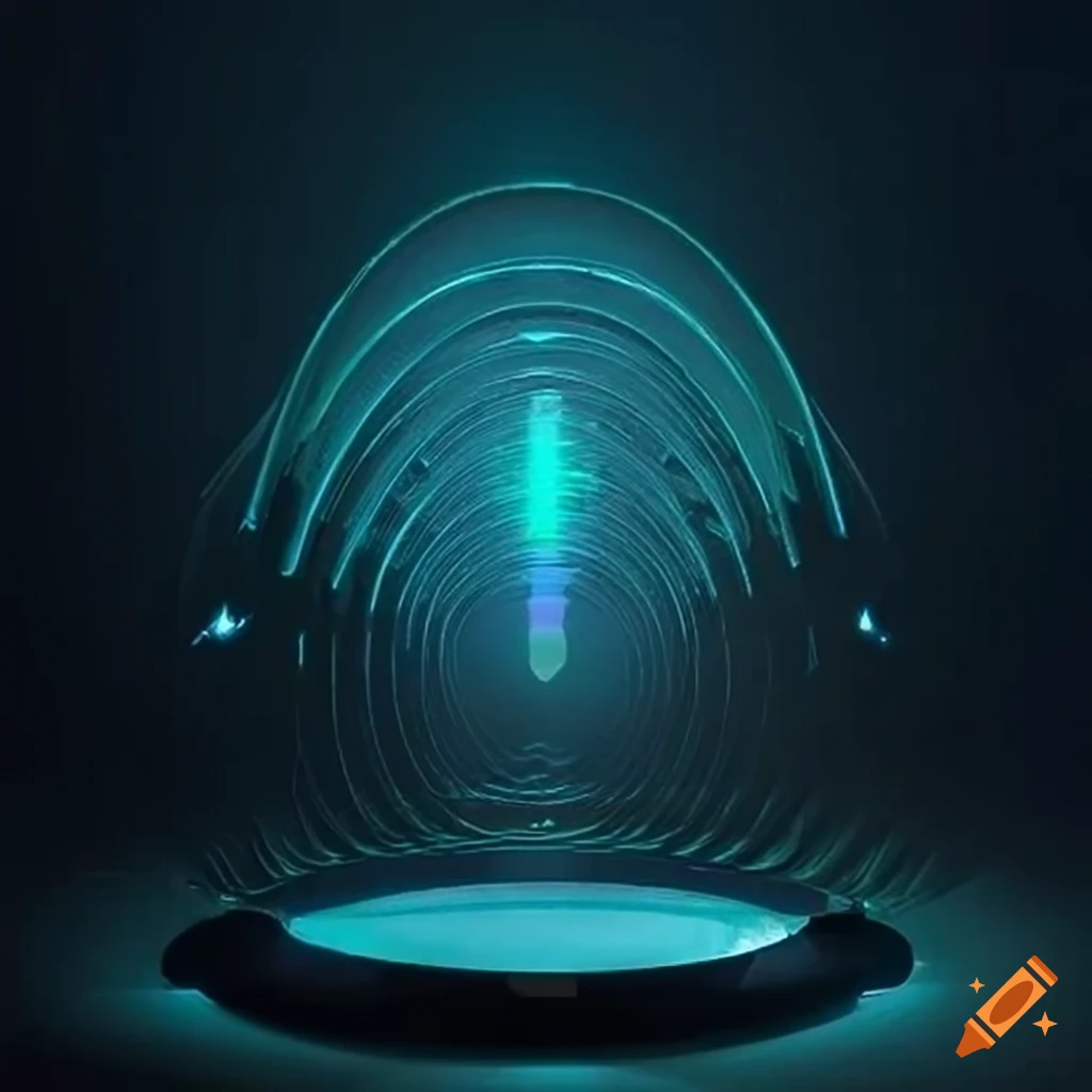 The image showcases a mesmerizing holographic display, capturing the ...