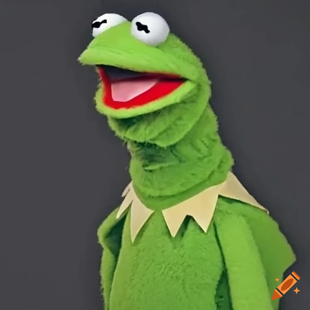 Police mugshot of kermit the frog