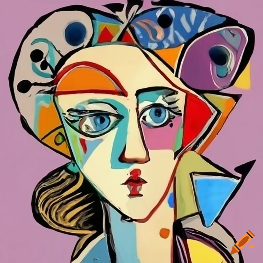 Pablo picasso's art style forming a women on Craiyon