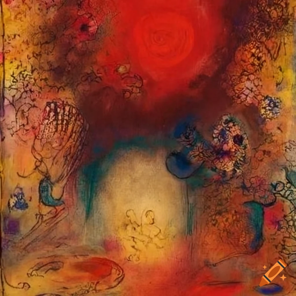 William Blake landscape fusion with Marc Chagall dragonfly style by ...