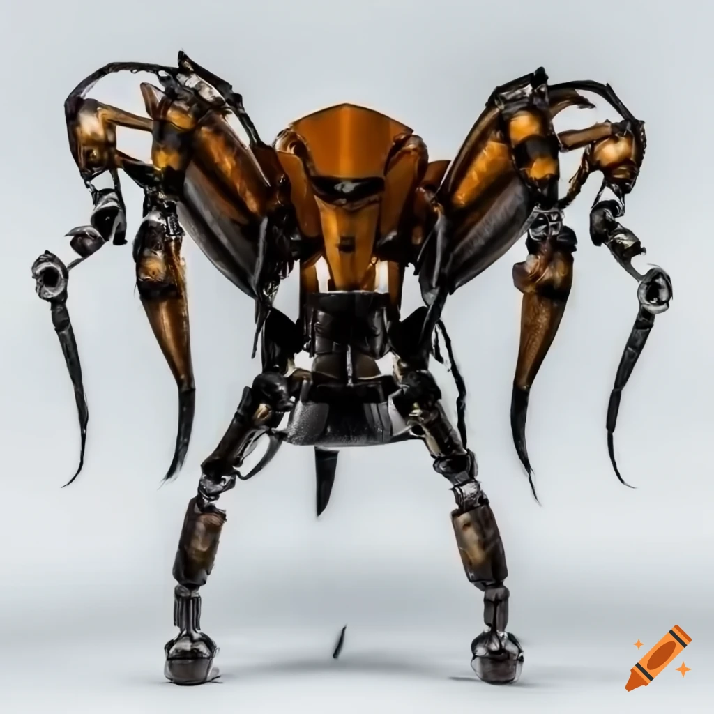 Beautiful, symmetrical, insectoid robot that have oversized heads with ...