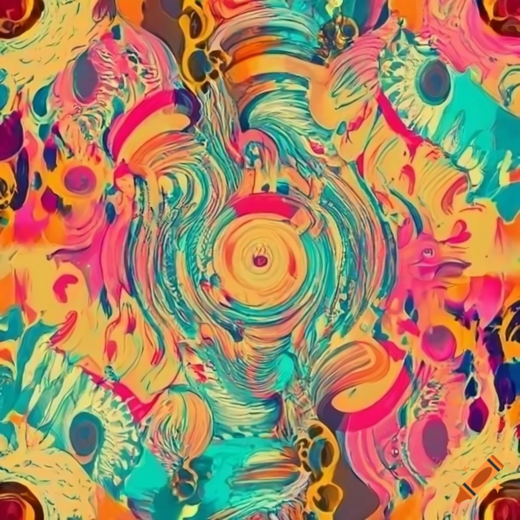 Realistic multi color retro pattern illustration