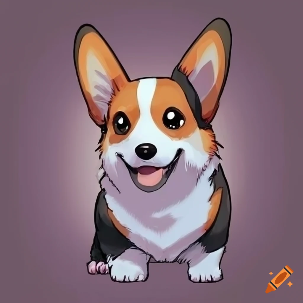 Black and white corgi pokémon card on Craiyon