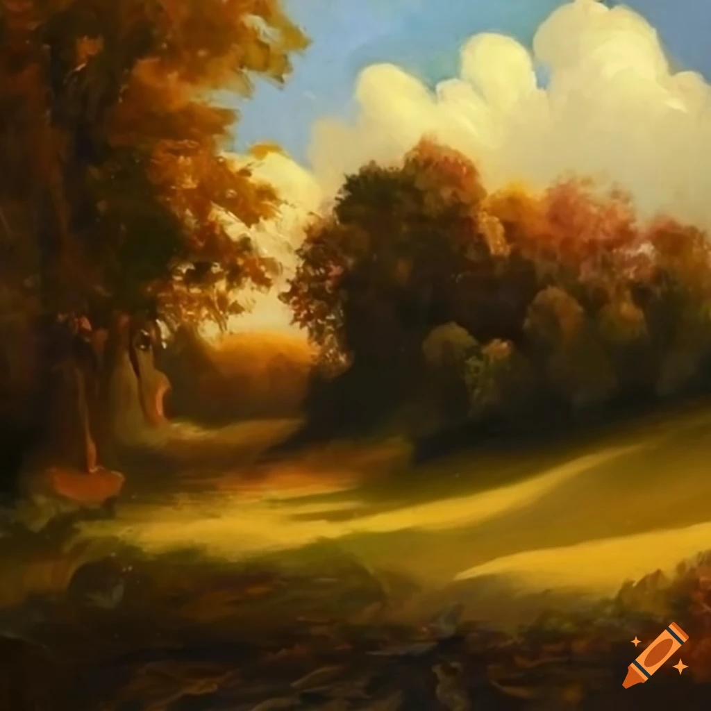 Landscape oil painting