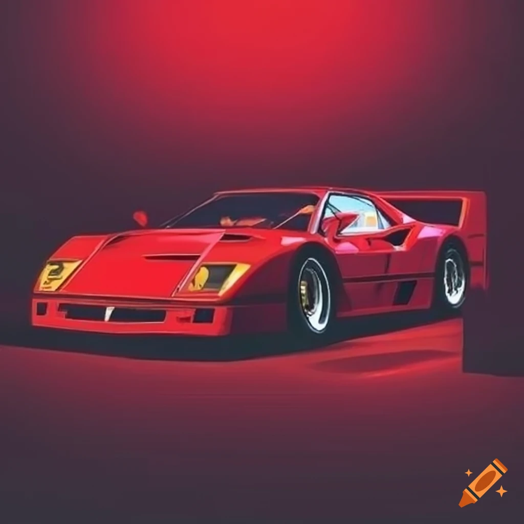 Ferrari f40 poster retro on Craiyon