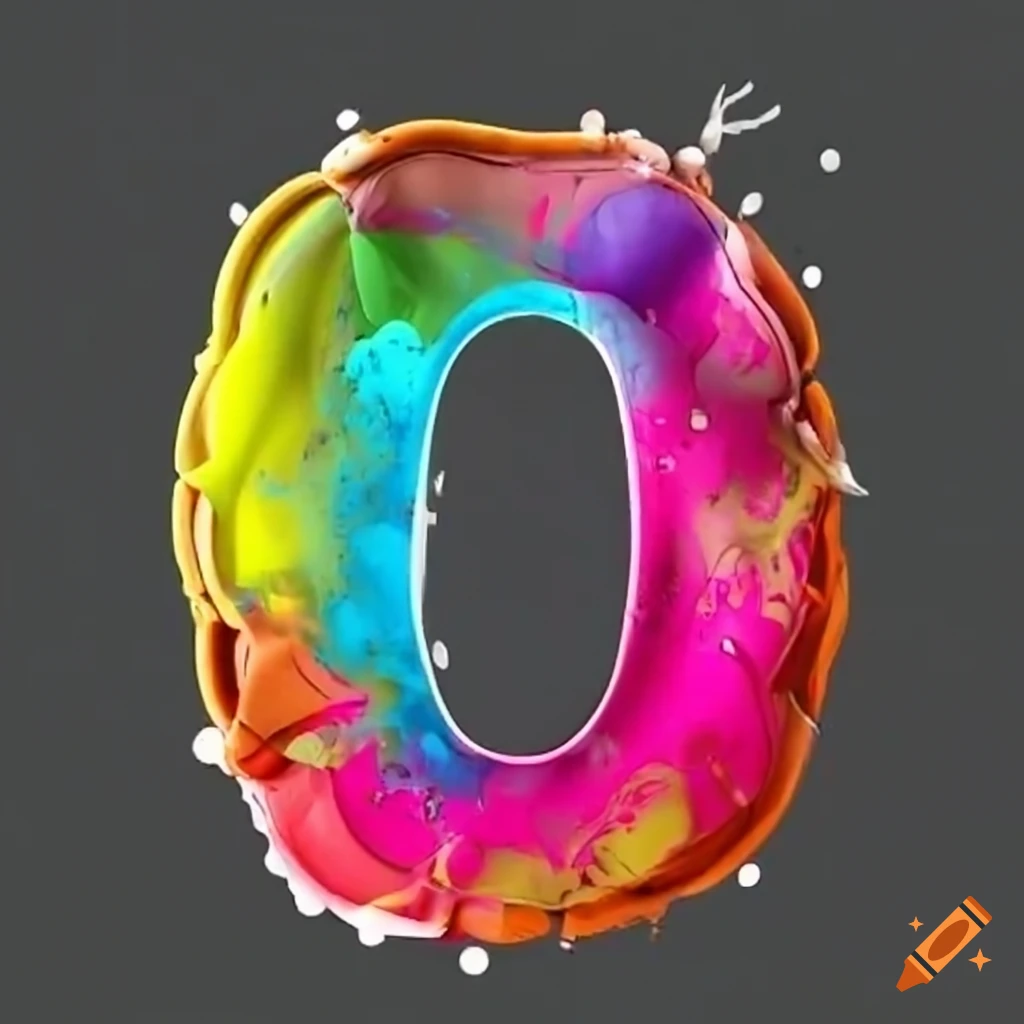 Letter o splashıng colors on Craiyon