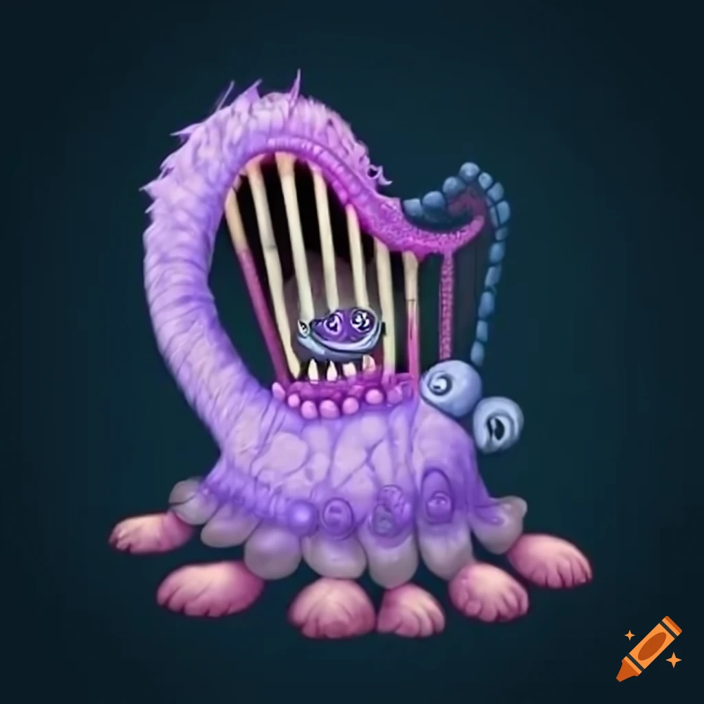 My singing monsters harp playing monsters on Craiyon
