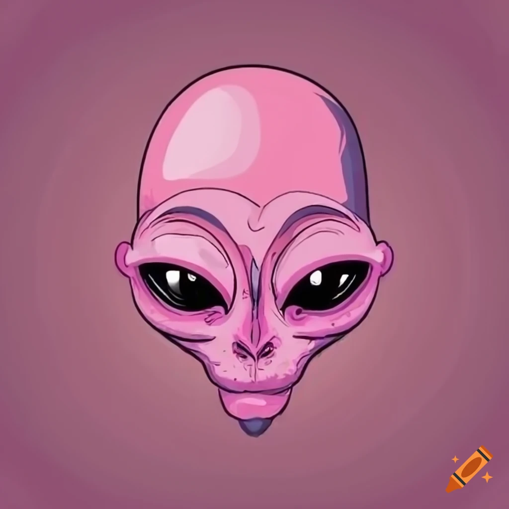 Old beard pink alien face on Craiyon