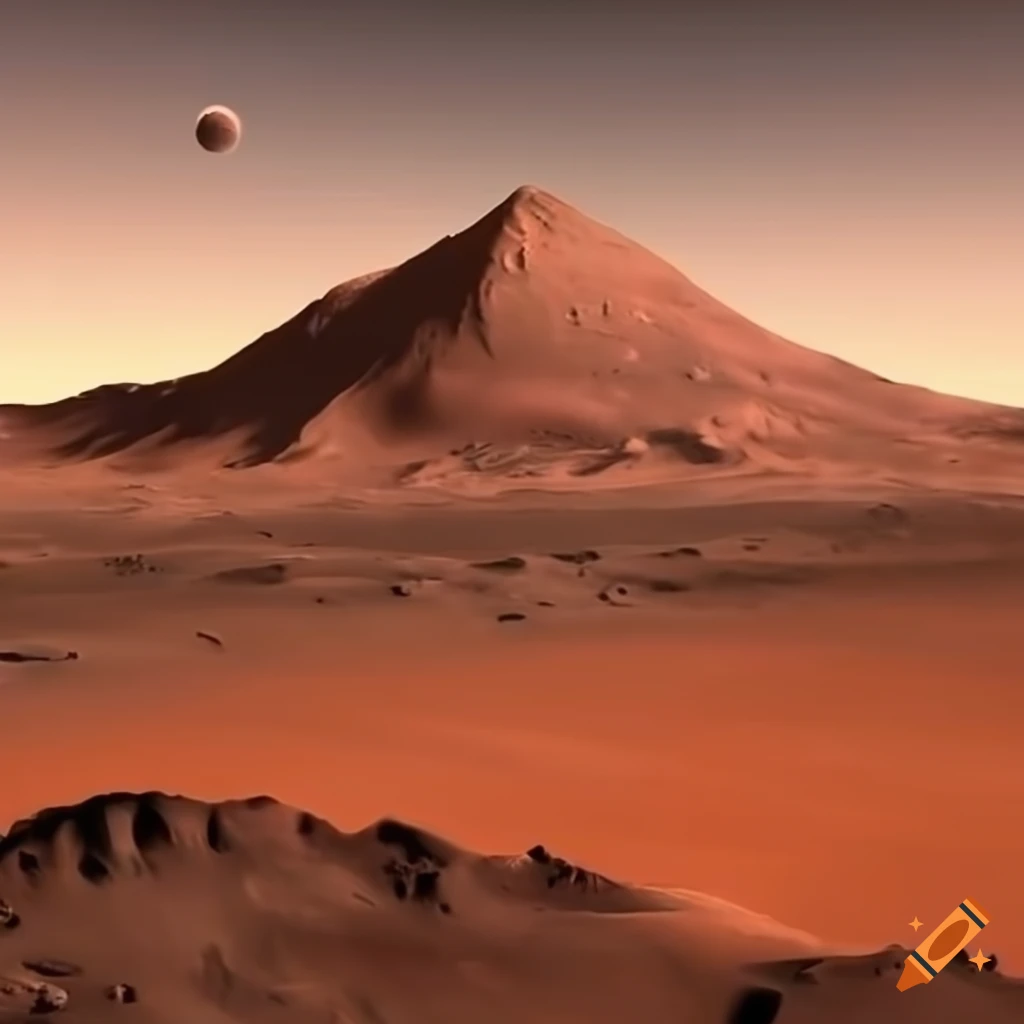 Mountainous areas and craters on mars planet