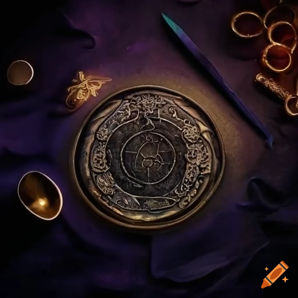 A mystical divination charm casting mat on Craiyon