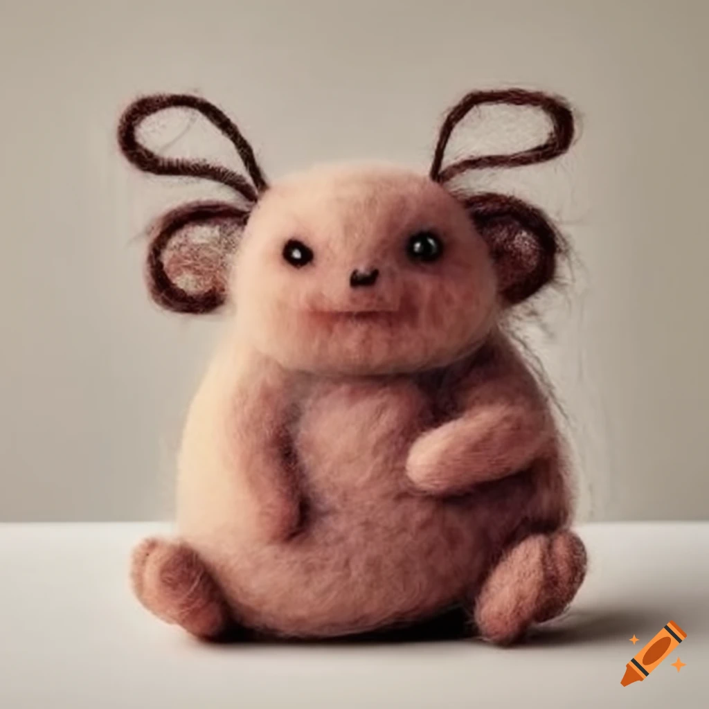 Felted wool creatures in wonderland