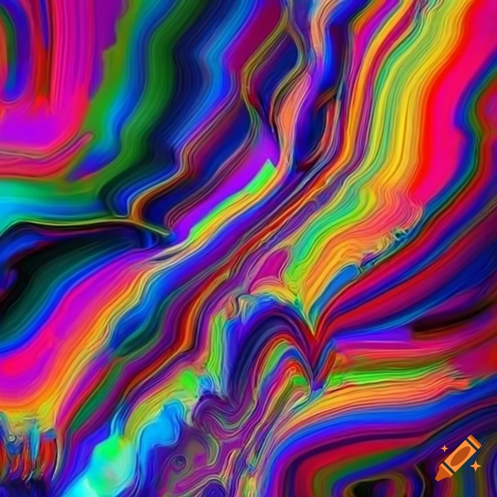 Abstract glitch art with vibrant colors and dynamic patterns on Craiyon