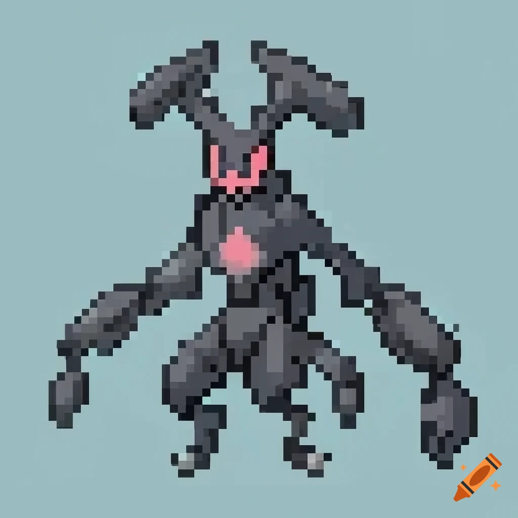 Ghost/fighting type fakémon pixel art on Craiyon