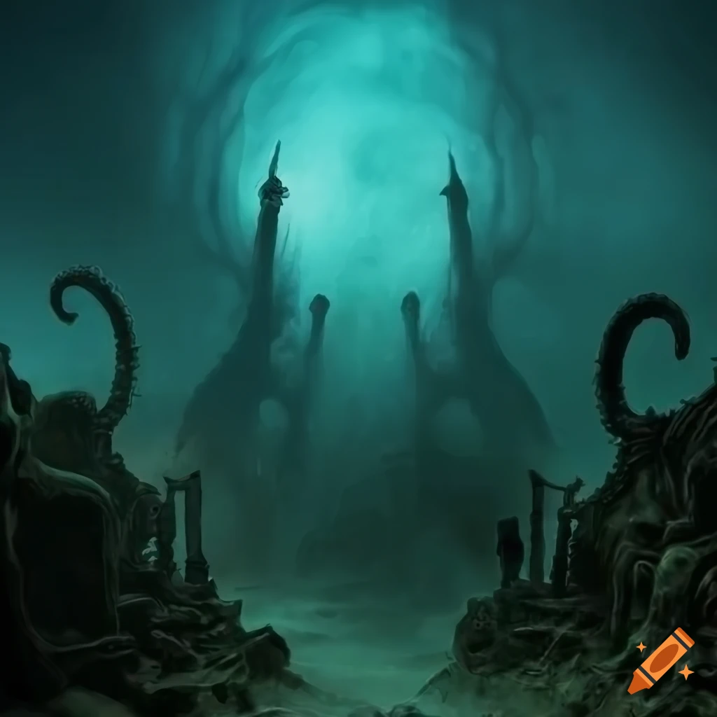 Cthulhu rising from r'lyeh high resolution on Craiyon