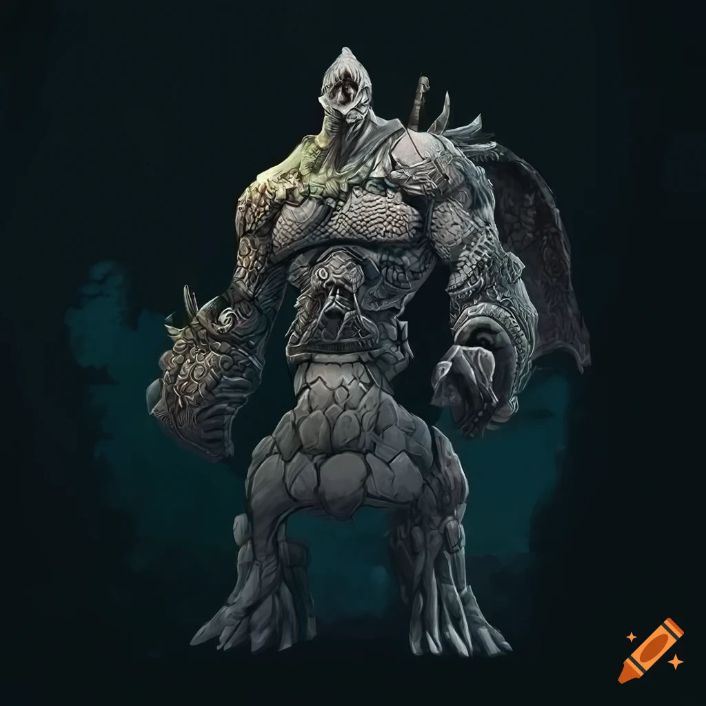 Encounter the formidable Stone Centinel, a towering sentinel crafted ...