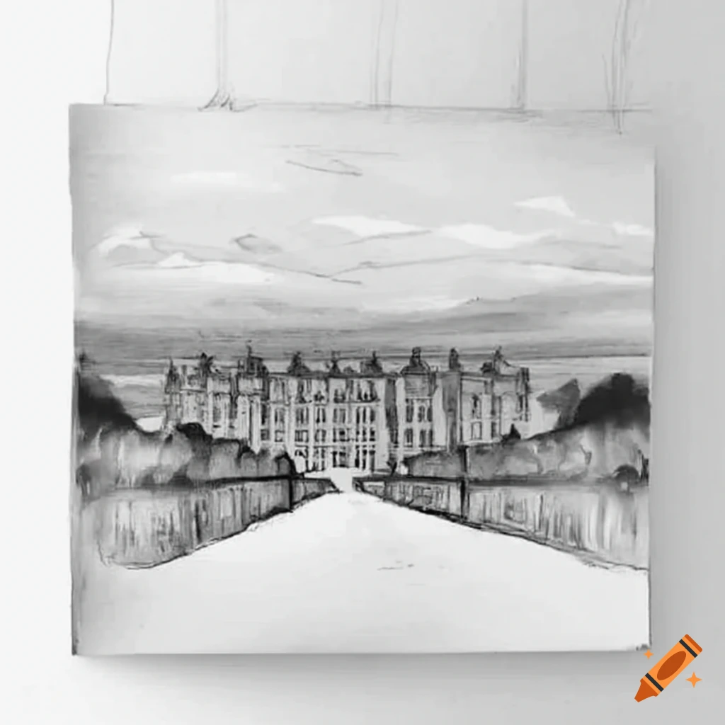 Historical drawing of the majestic versailles castle in france on Craiyon