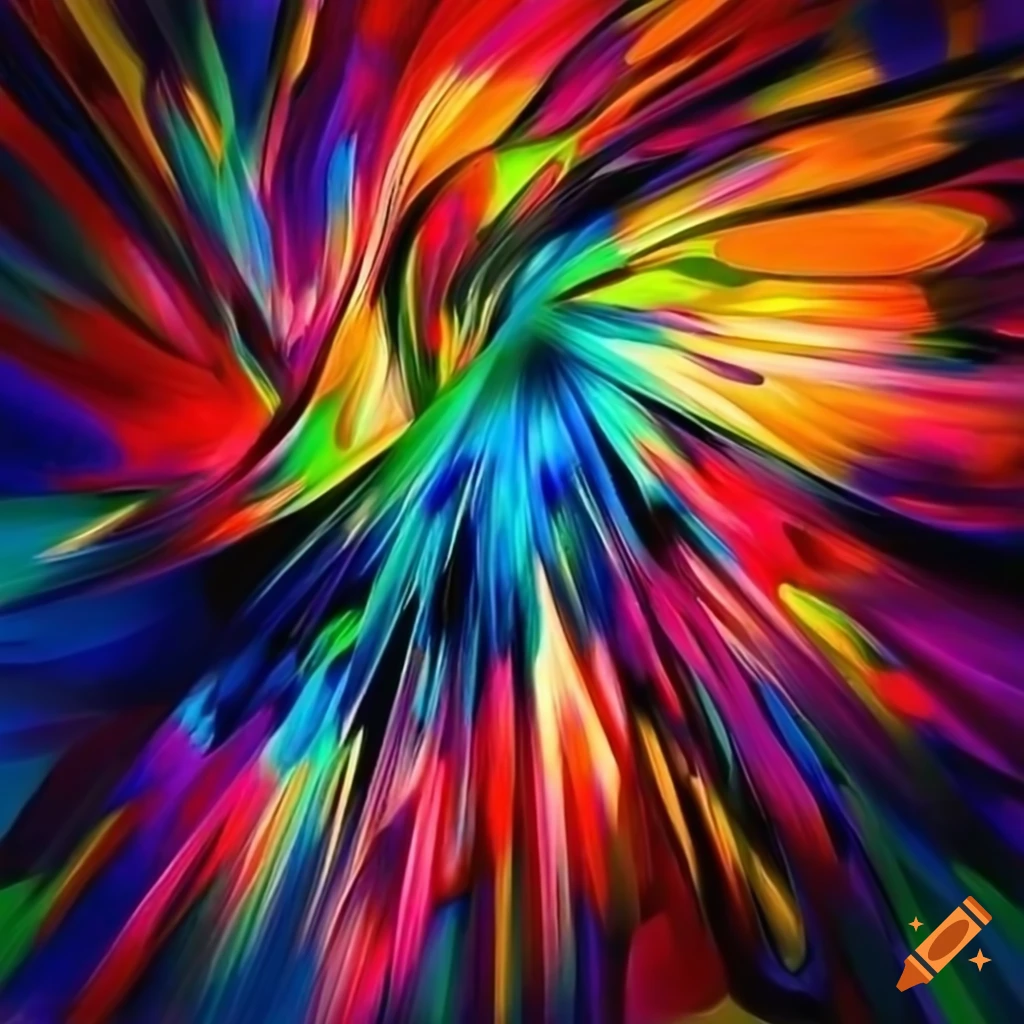 Colorful abstract artwork with vibrant hues and energetic composition