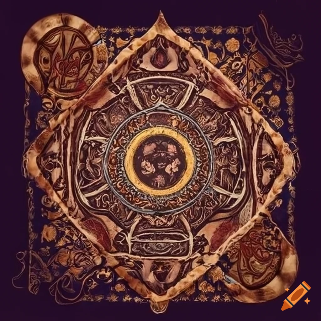 A mystical divination cloth with a chocolate-themed design on Craiyon