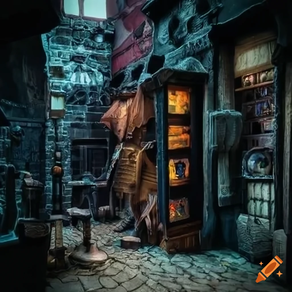 Fantasy shop, where travelers can buy supplies for their dungeon raids