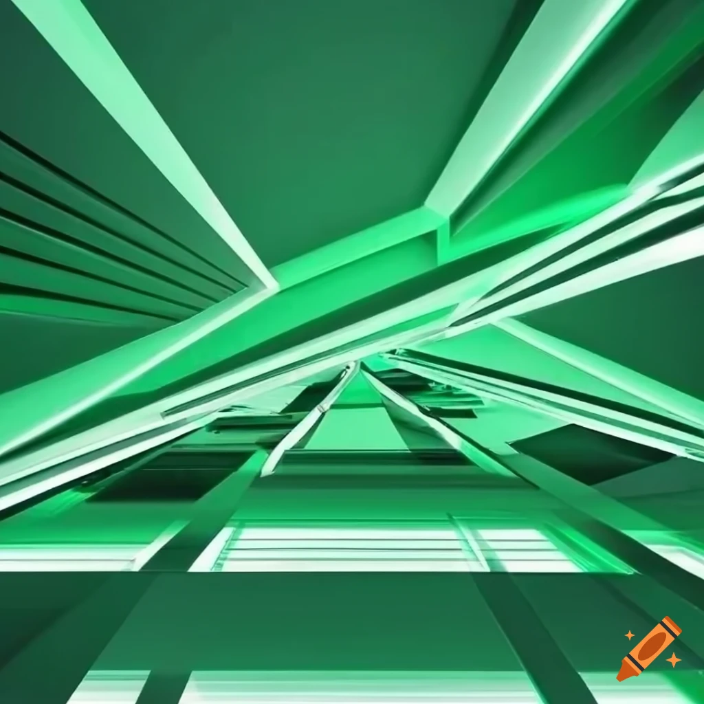 Abstract neon green architecture with sleek futuristic elements on Craiyon