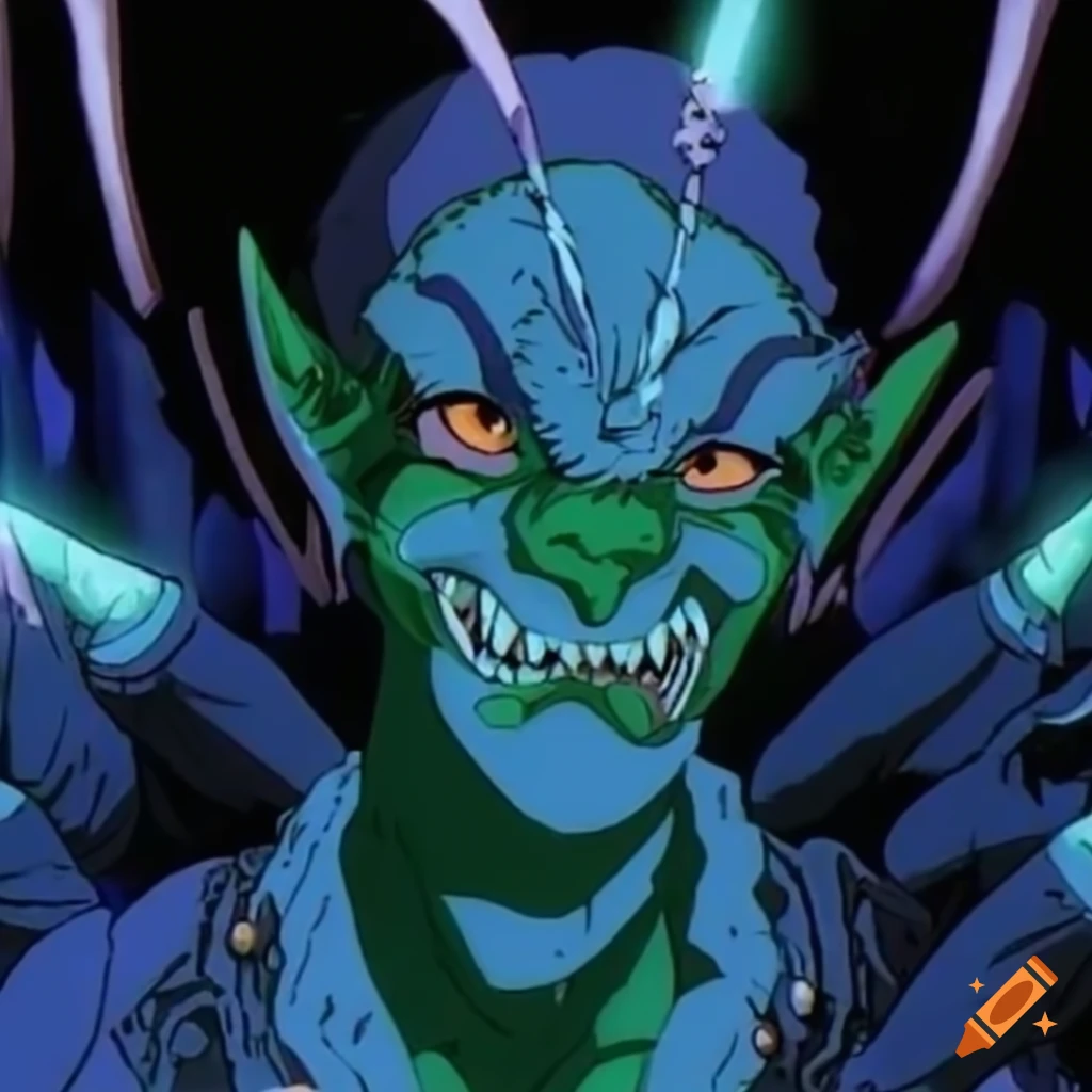 80-90's anime OVA, reptile humanoid elder being on Craiyon